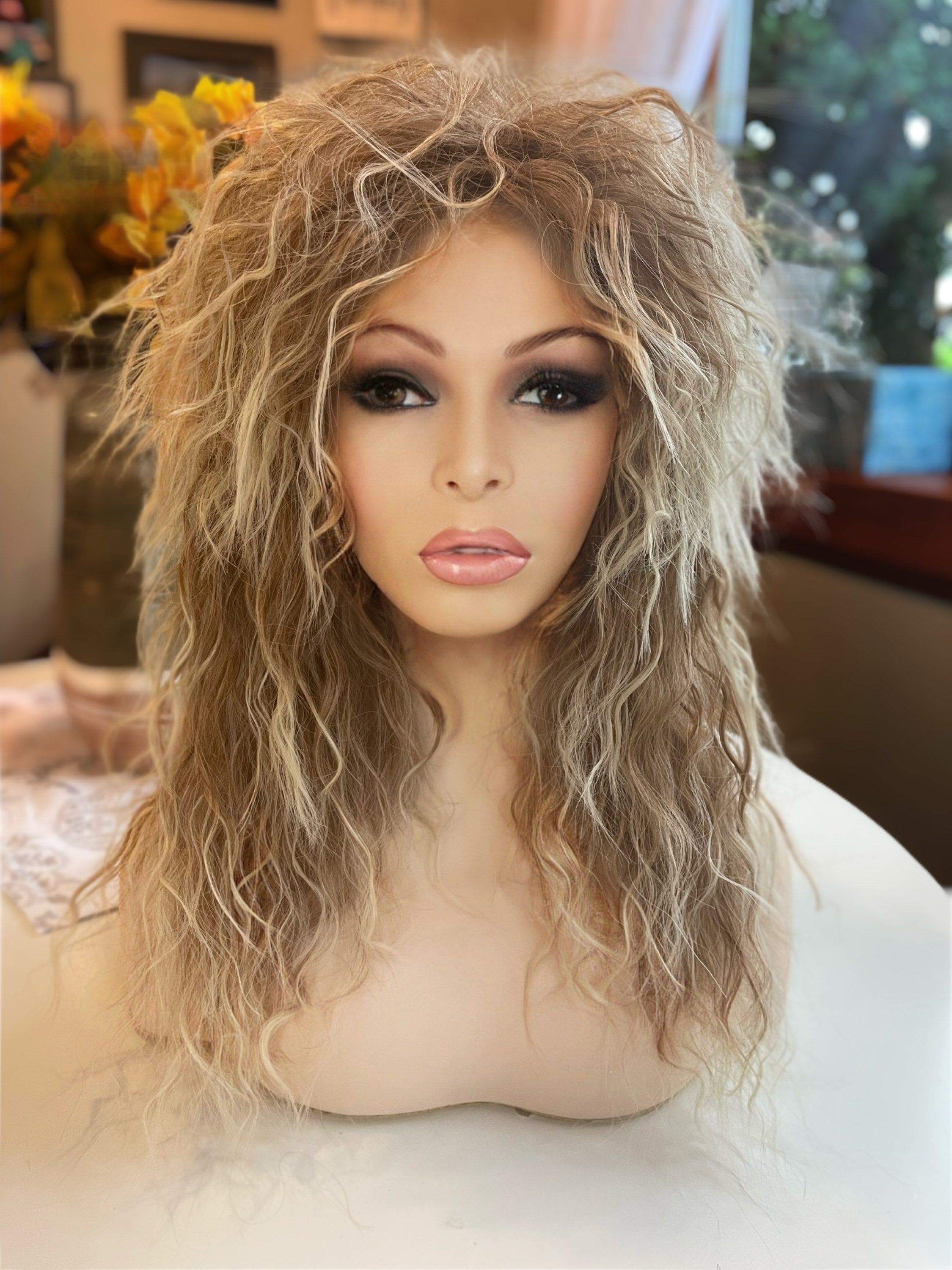 Tina Turner Labyrinth David Bowie Rocker Wig Long Large Cap Unisex Blonde Wig Rooted Wavy Nancy Wilson Heart Loose Wave Wild Costume Wig Etsy