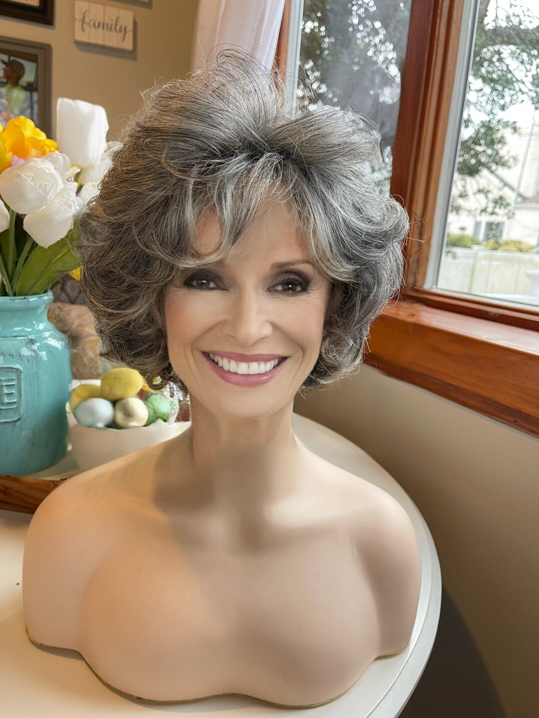 Silver Fox Wig Gray Silver Wig 100% Human Hair Wig Alopecia Wig Chemo ...