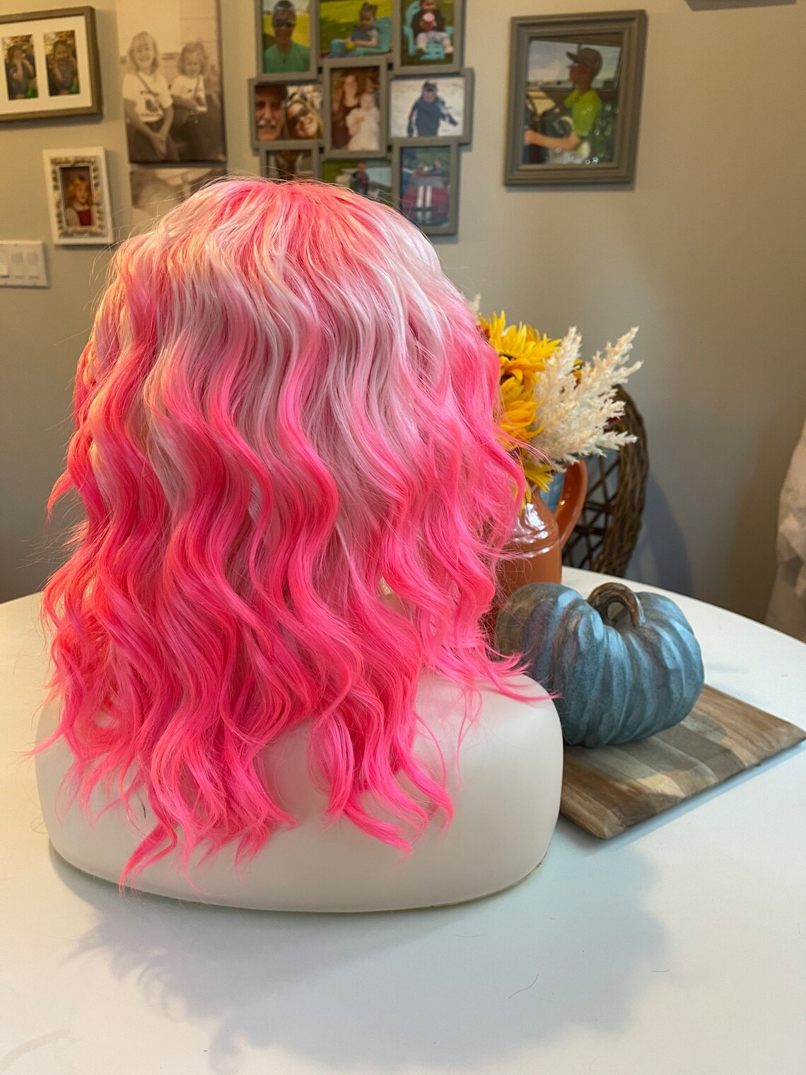 Sheba Wig Neon and Pastel Pink Wig Frontal Colorful Wig Hand - Etsy