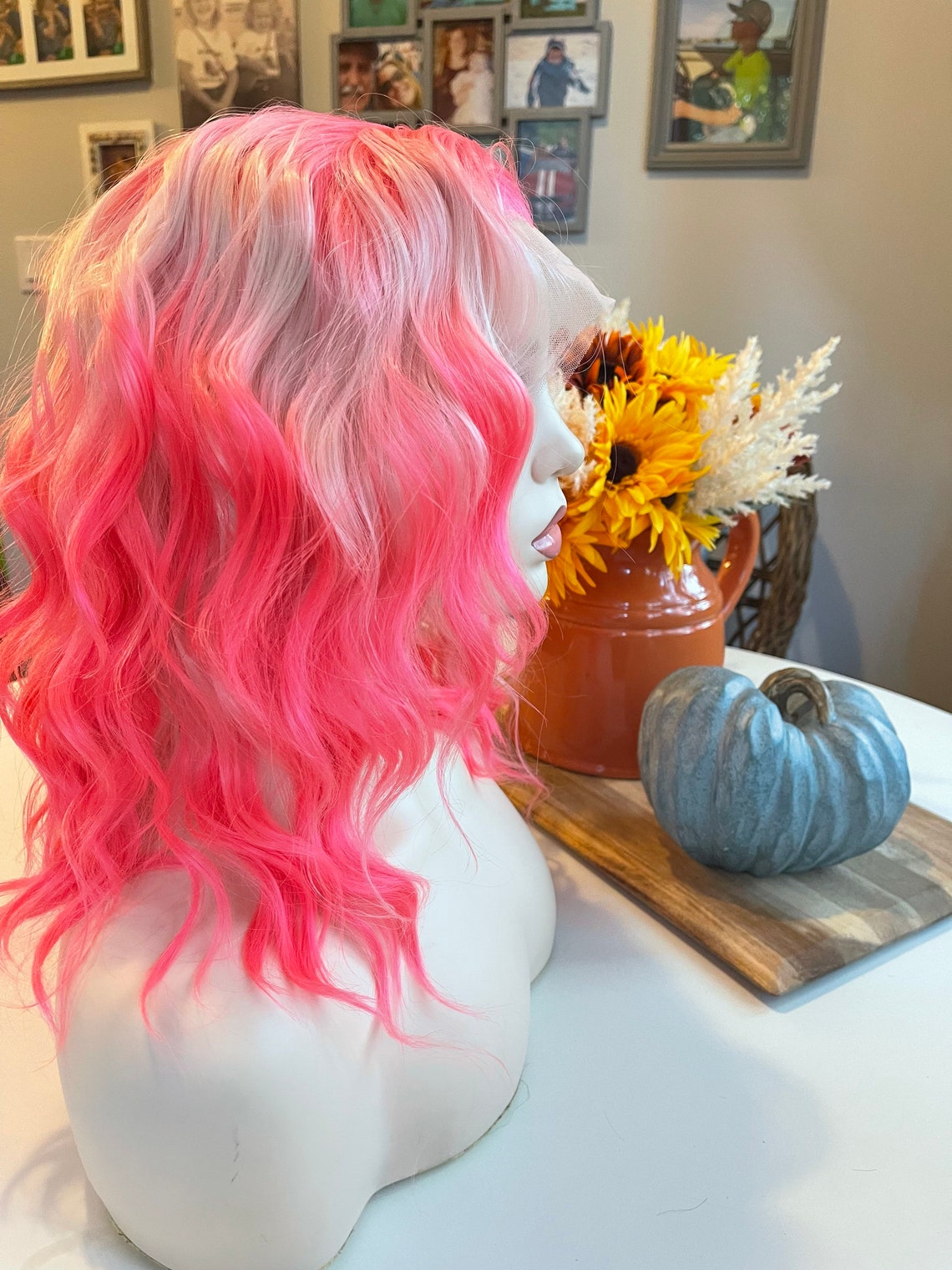 Sheba Wig Neon and Pastel Pink Wig Frontal Colorful Wig Hand - Etsy