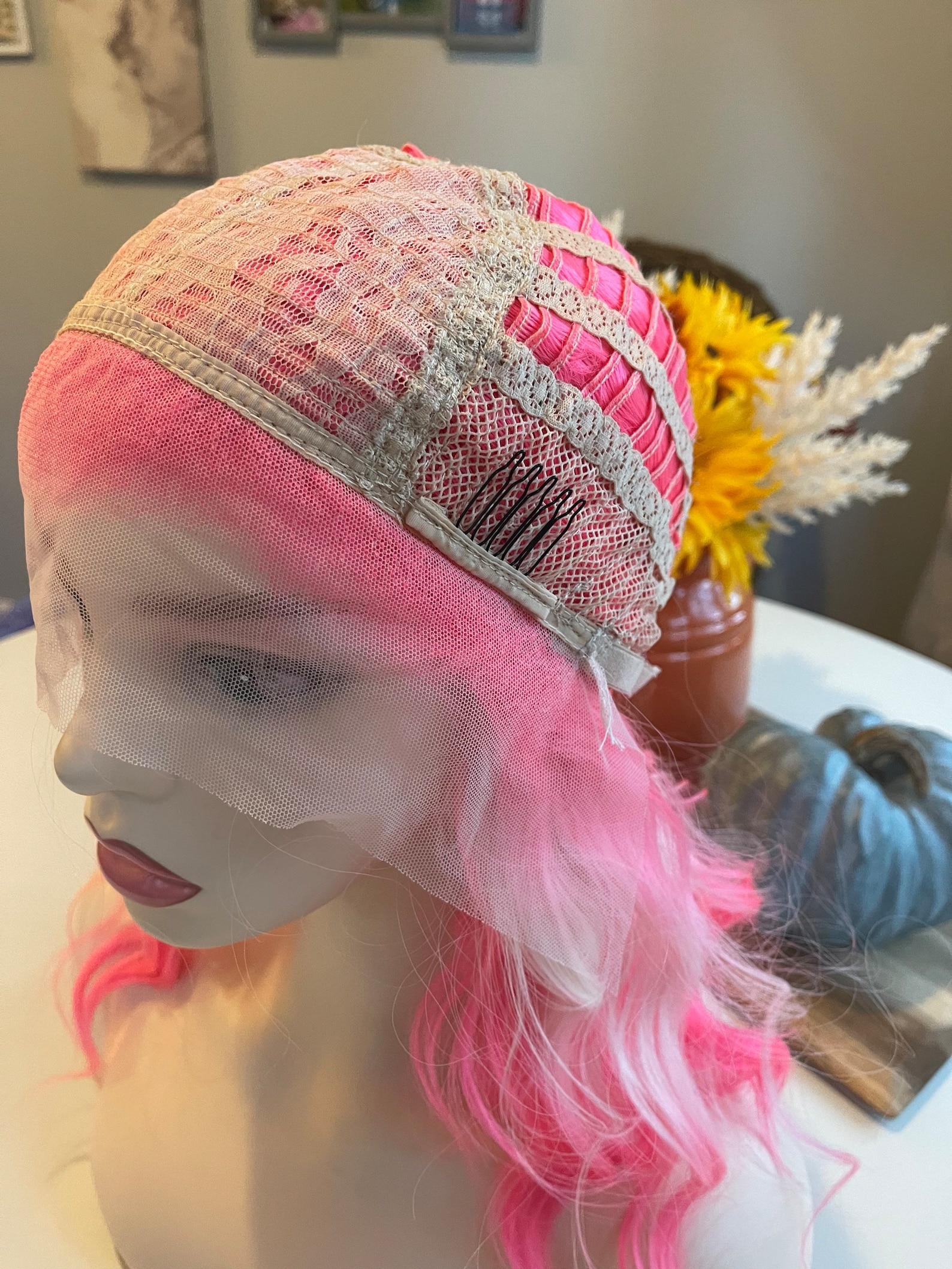 Sheba Wig Neon and Pastel Pink Wig Frontal Colorful Wig Hand - Etsy