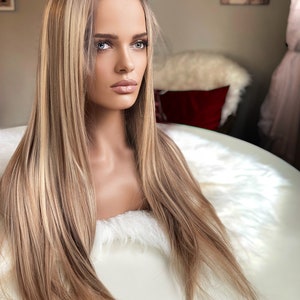 Nala Tik Tok Miley No Bang Natural Lace Front Wig Natural Warm Blonde ...