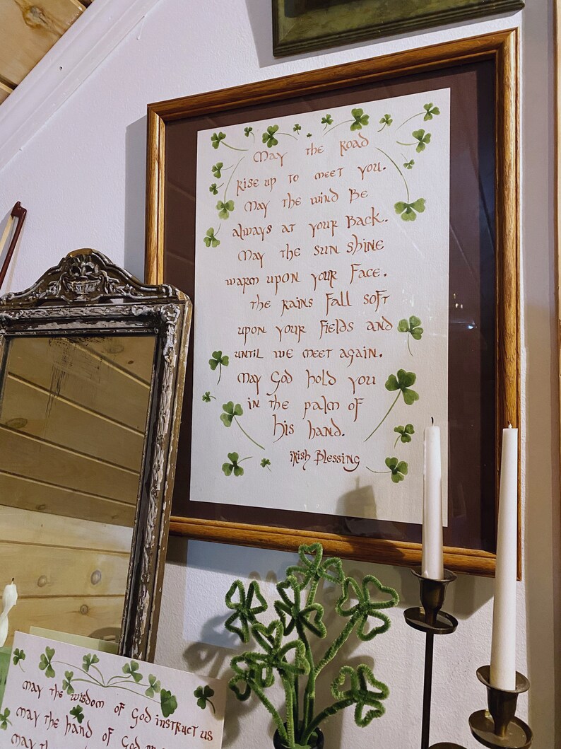 Irish Blessing Hand Drawn Calligraphy Script Watercolor Painting ...