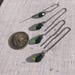 Dark Emerald Green Glass Crystal Cut Teardrop 925 Sterling Silver ...