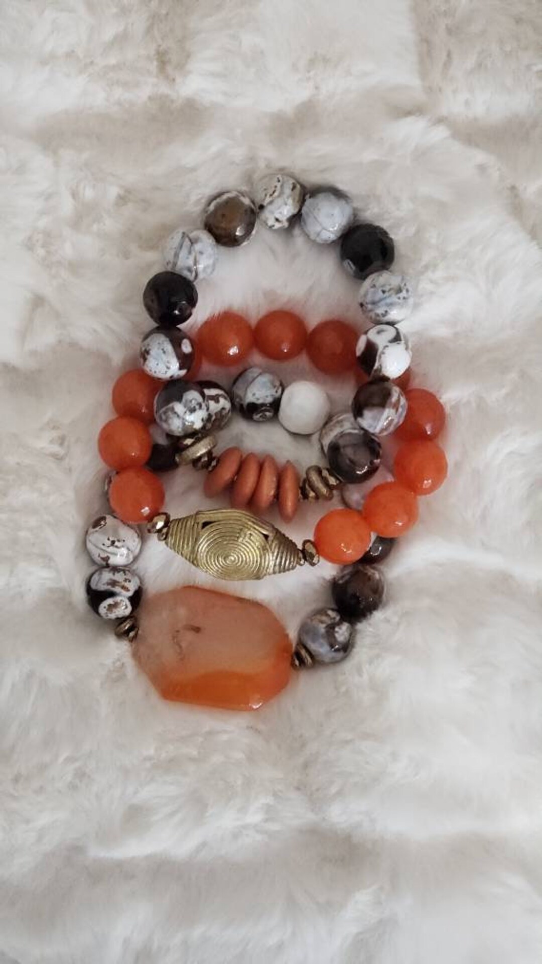 Pulseras fire Agate, Jade y Latón - Etsy España