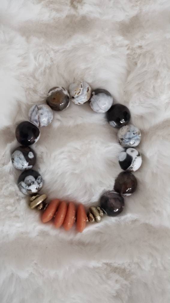 Pulseras fire Agate, Jade y Latón - Etsy España