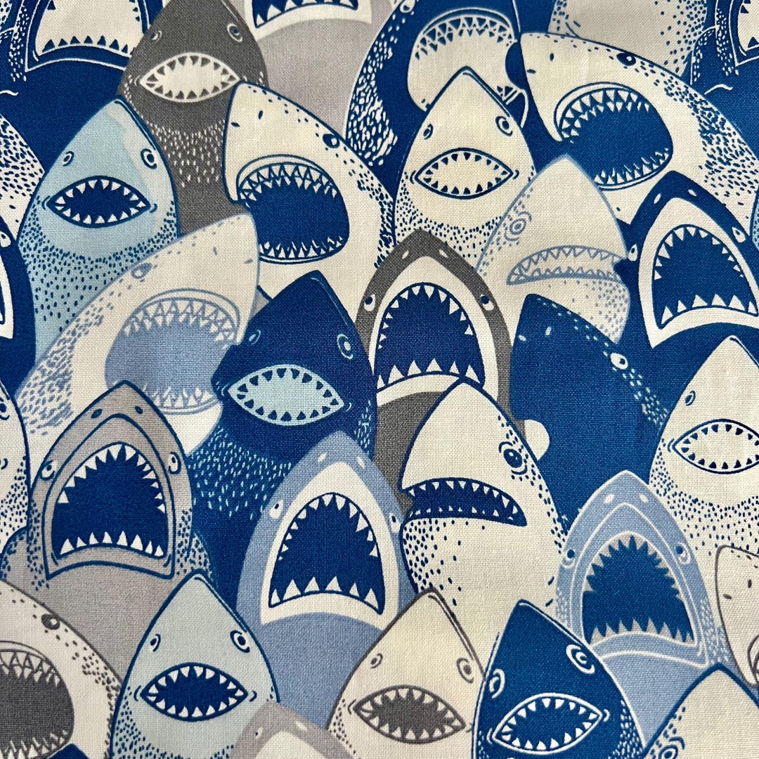 Sharks Fabric by the 1/2 Yard Joann Fabrics Cotton Quilting Fabric - Etsy