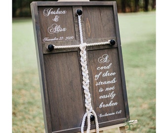 A Cord of Three Strands Unity Ceremony Braided Cross Sign | Etsy