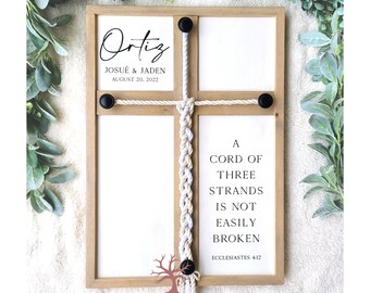 A Cord of Three Strands Unity Ceremony Braided Cord Cross Sign - Etsy