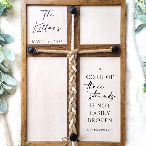 A Cord of Three Strands Wedding Sign 2 Natural Cords/1 White - Etsy
