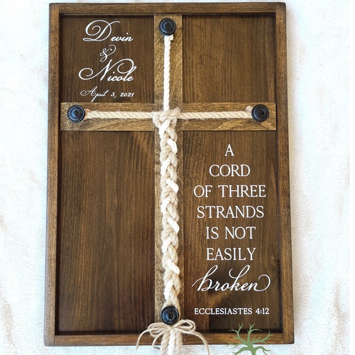 A Cord of Three Strands Unity Ceremony Braided Cord Cross Sign - Etsy