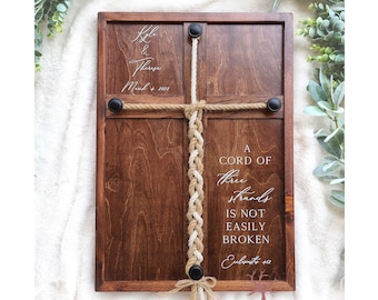 A Cord of Three Strands Unity Ceremony Cord Cross Sign With - Etsy