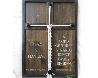 A Cord of Three Strands Unity Ceremony Braided Cross Sign | Etsy