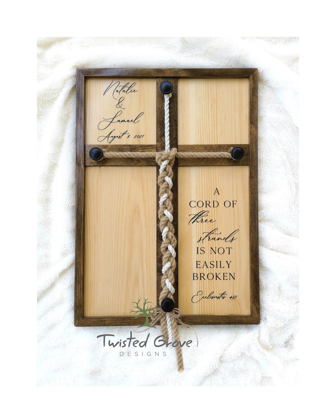 A Cord of Three Strands Unity Ceremony Braided Cord Cross Sign With ...