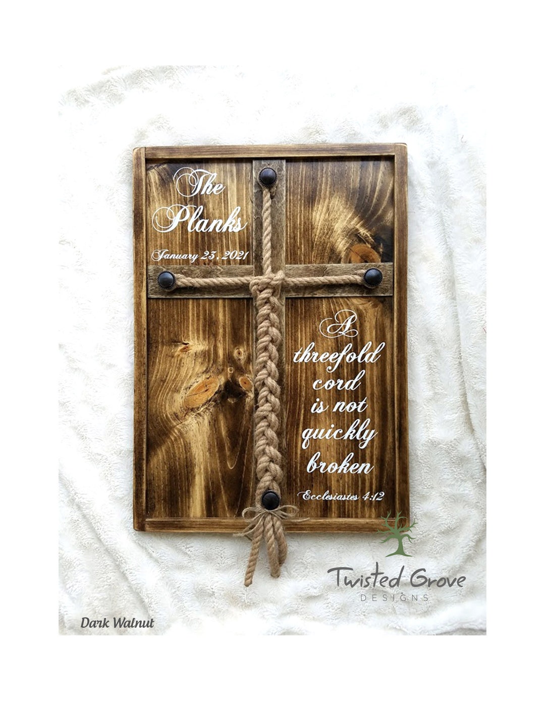 KJV | A Threefold Cord is Not Quickly Broken Rustic Unity Ceremony ...