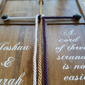 A Cord of Three Strands Unity Ceremony Braided Cross Sign With White ...