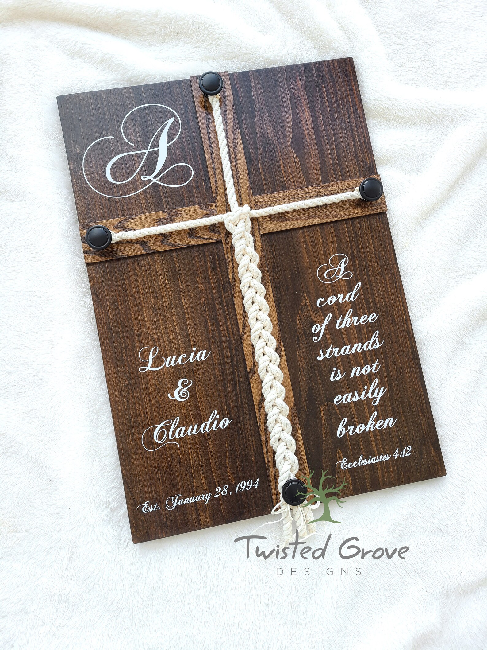 A Cord of Three Strands Unity Ceremony Braided Frame-less - Etsy