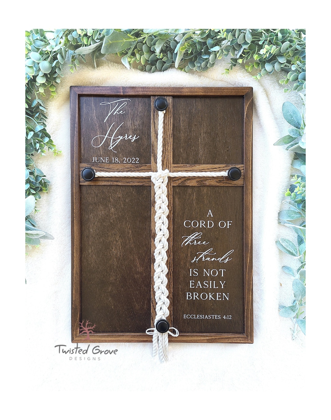 A Cord of Three Strands Unity Ceremony Braided Cord Cross Sign With ...