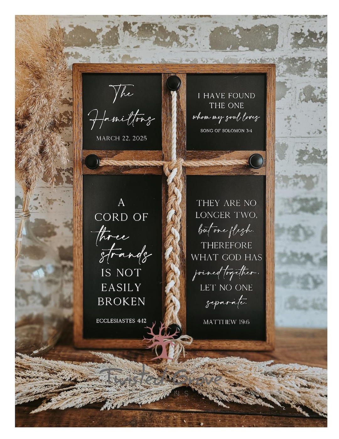 Trinity Braid™ Unity Ceremony Sign | Personalized Wedding Cross Braid ...