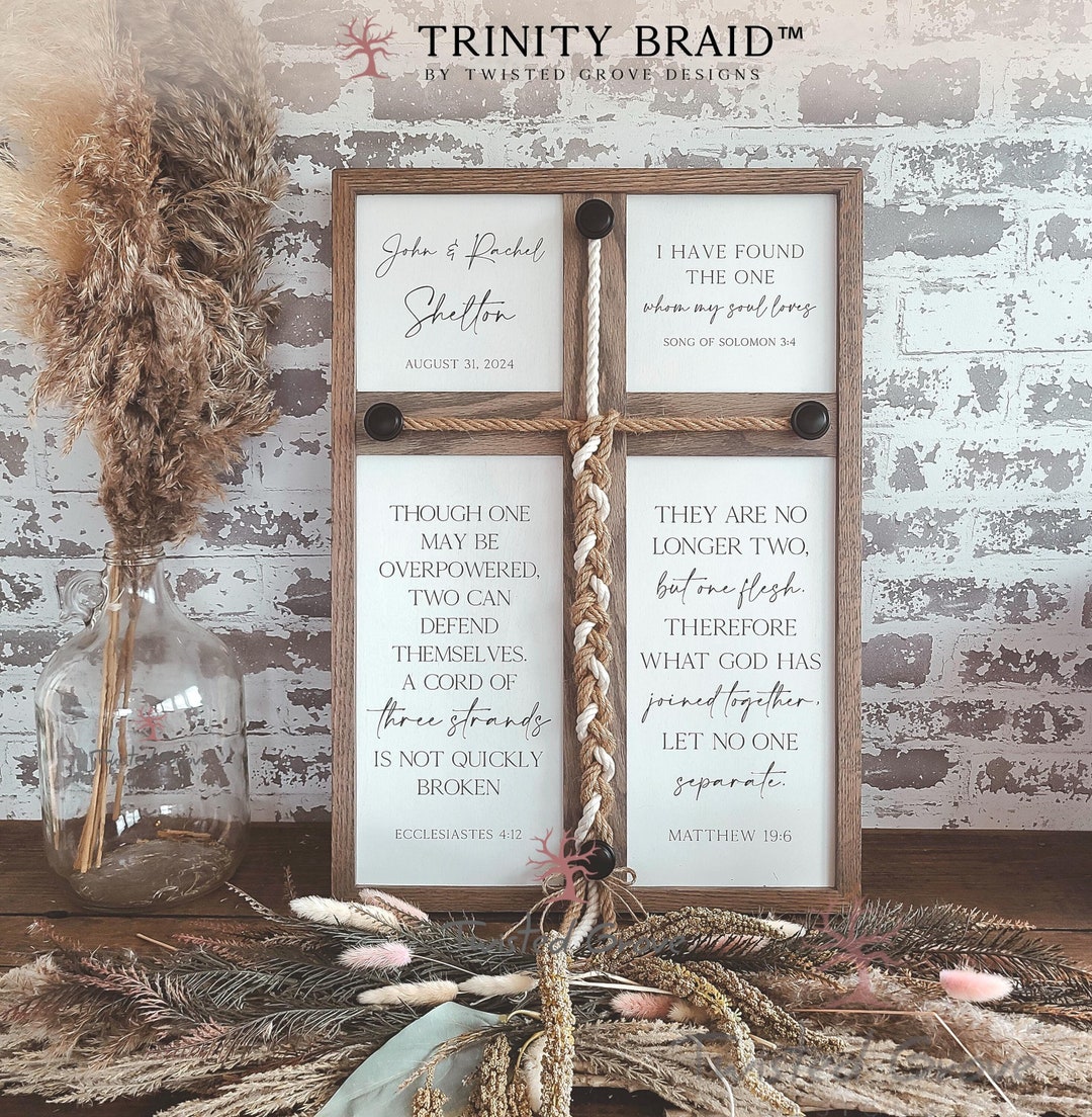 Personalized Trinity Braid Sign Unity Ceremony Decor, Wedding Cross ...