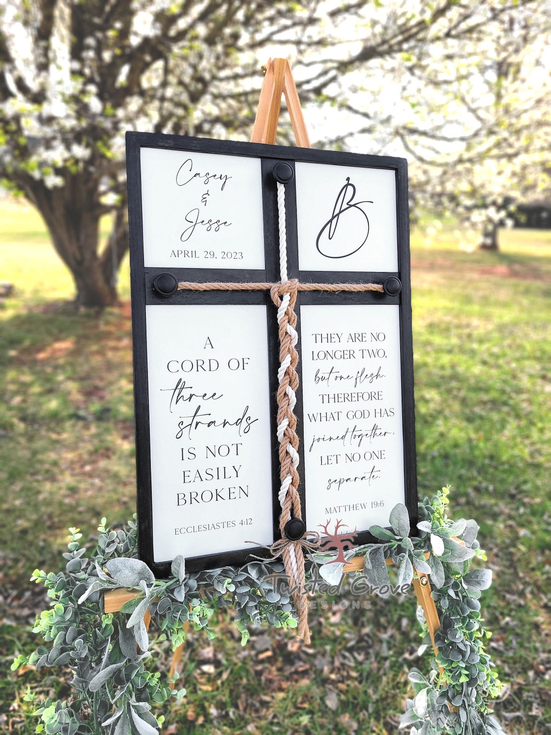 Classic Trinity Braid Wedding Sign – Cord of Three Strands Christian ...
