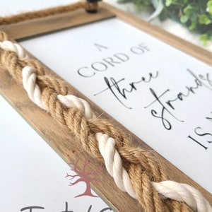 A Cord of Three Strands Unity Ceremony Idea Cross Braid Wedding Signage ...