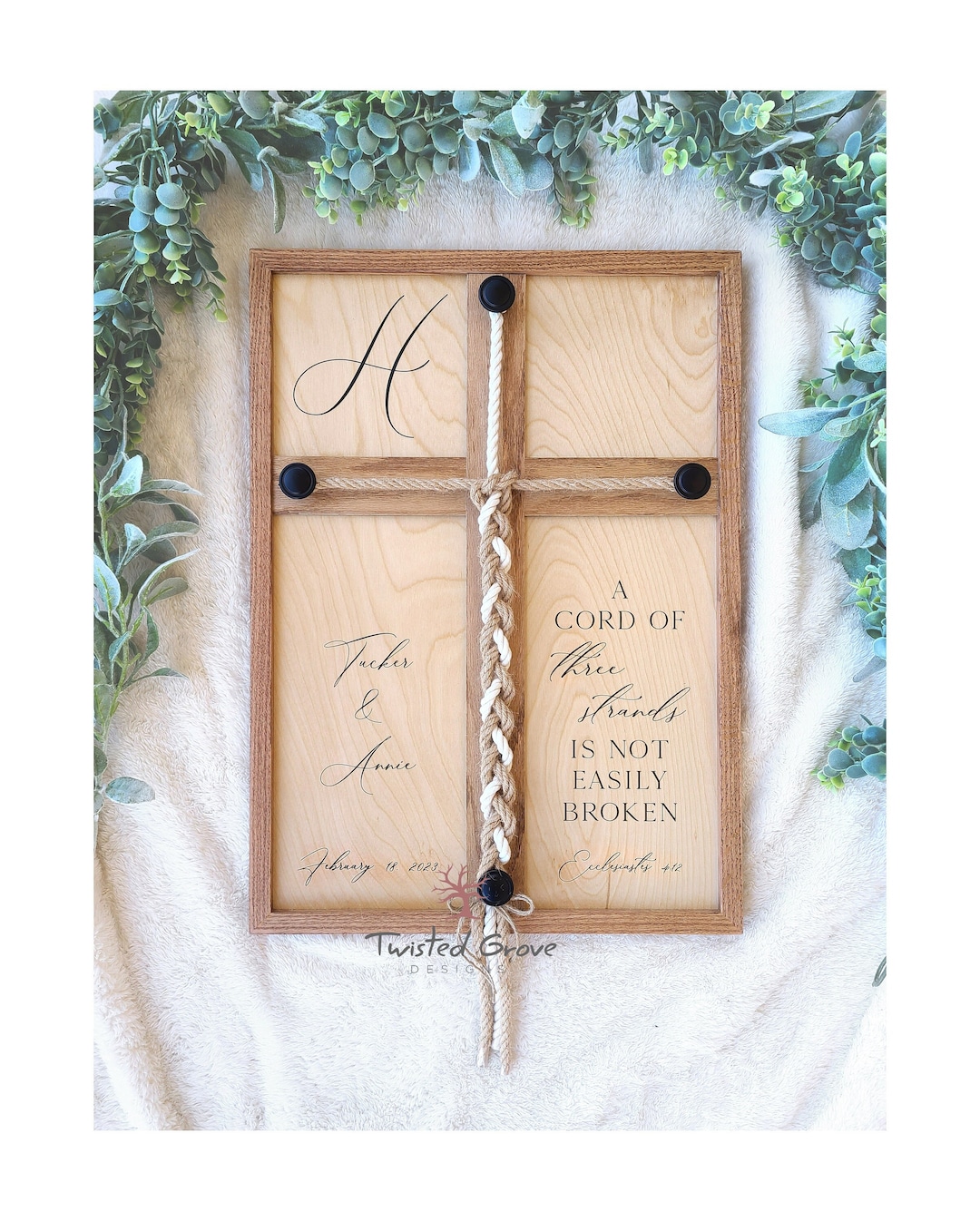 A Cord of Three Strands Unity Ceremony Braided Cord Cross Sign With ...