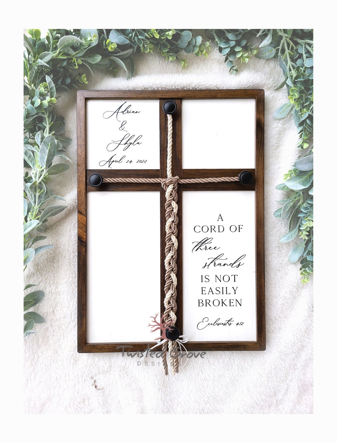 A Cord of Three Strands Unity Ceremony Cord Cross Sign With Braided ...