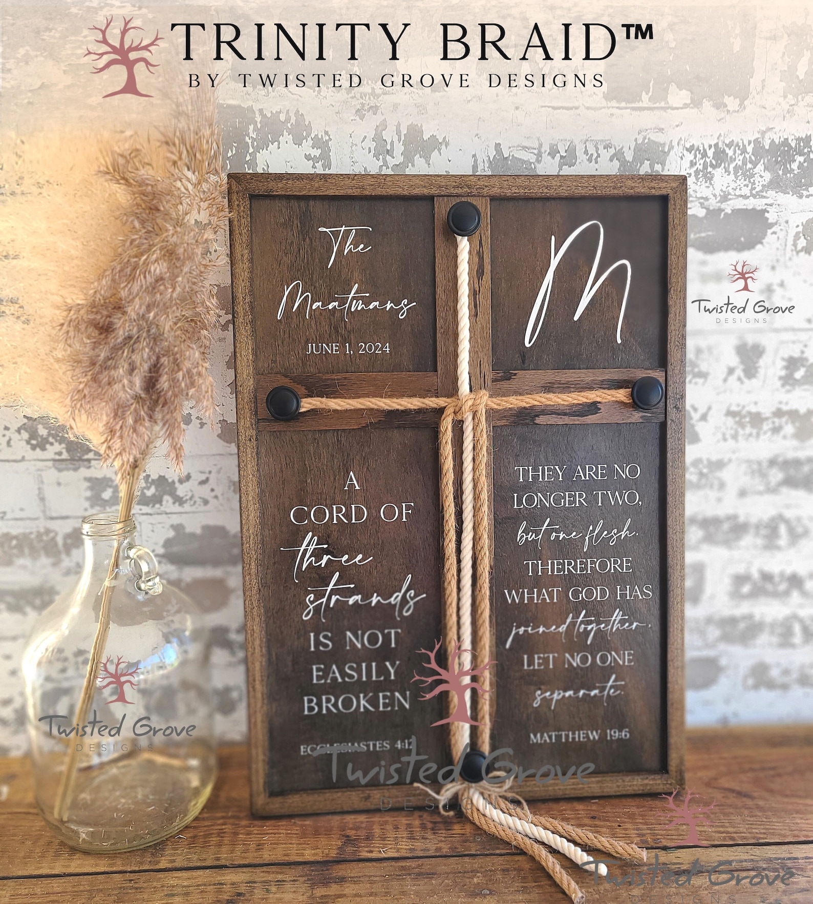 Personalized Trinity Braid Ceremony Unity Sign, Wedding, Anniversary ...