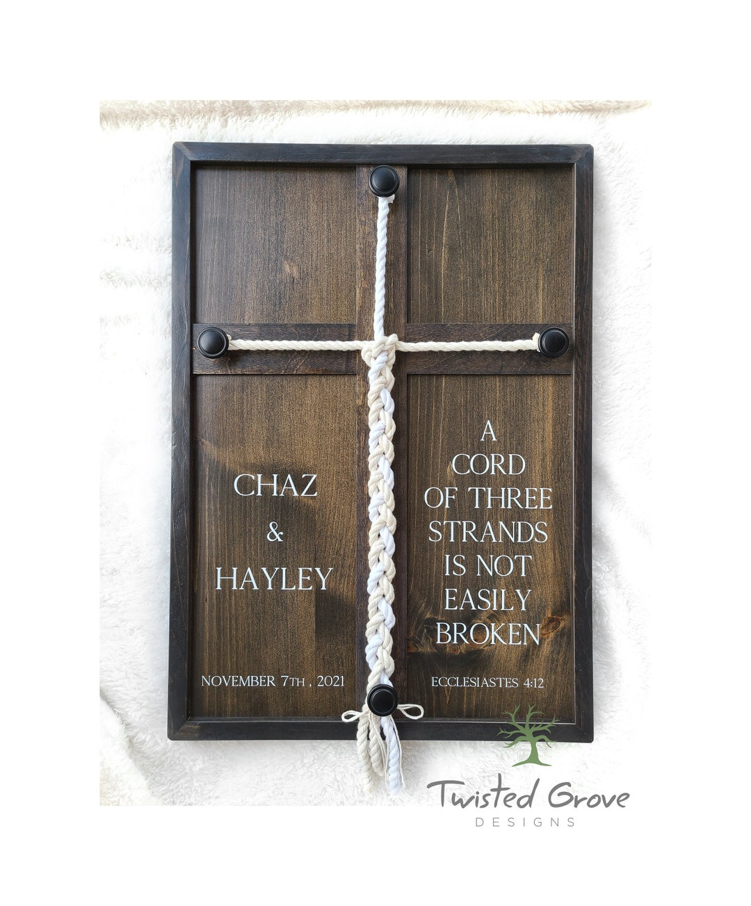 A Cord of Three Strands Unity Ceremony Braided Cord Cross Sign With ...