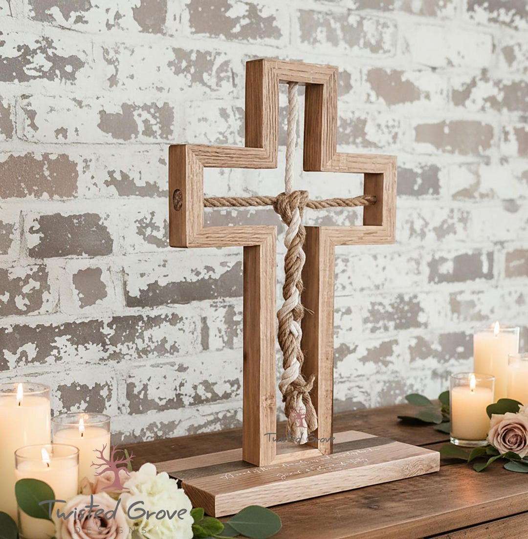 Oak Trinity Braid Cross – Personalized Unity Ceremony Idea Keepsake ...