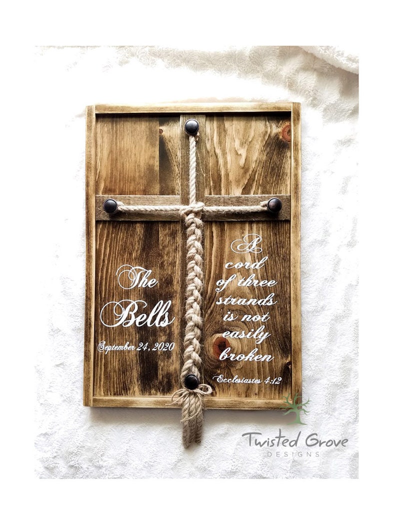A Cord of Three Strands is Not Easily Broken Rustic Wood - Etsy