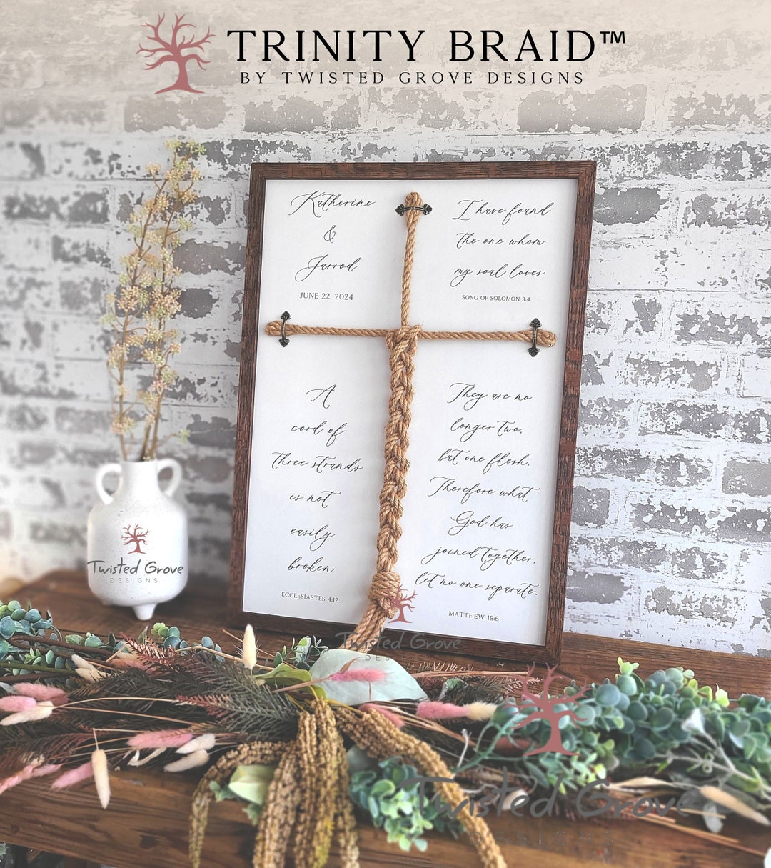 Personalized Trinity Braid Sign Elegant Unity Ceremony Decor ...