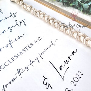 A Cord of Three Strands Unity Ceremony Side Braid Unity Cord Sign With ...