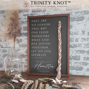 Personalized Trinity Knot Unity Sign Moody Dark Green With Matthew 19:6 ...