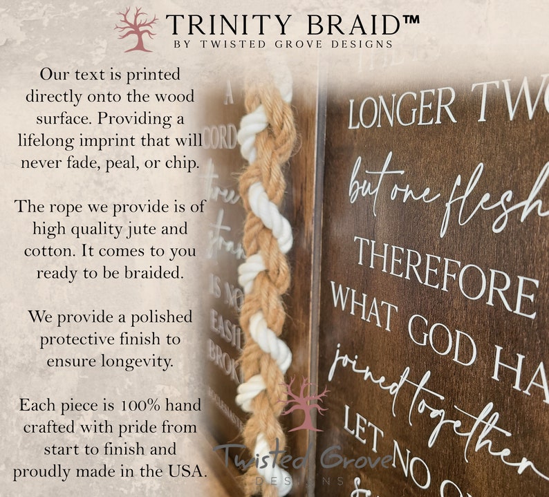 Personalized Trinity Braid Ceremony Unity Sign, Wedding, Anniversary ...