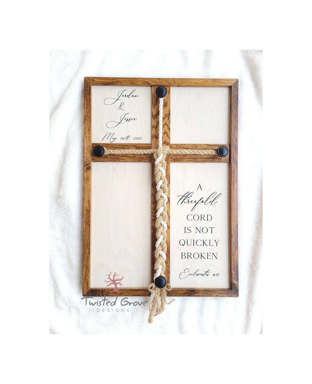KJV | A Threefold Cord Unity Ceremony Braided Cord Cross Sign With ...