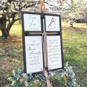 Classic Trinity Braid Wedding Sign – Cord of Three Strands Christian Unity Ceremony Cross Decor ...