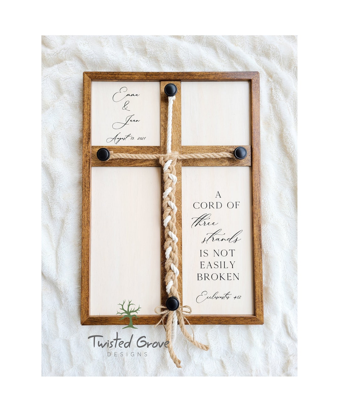 A Cord of Three Strands Unity Ceremony Braided Cord Cross Sign With ...