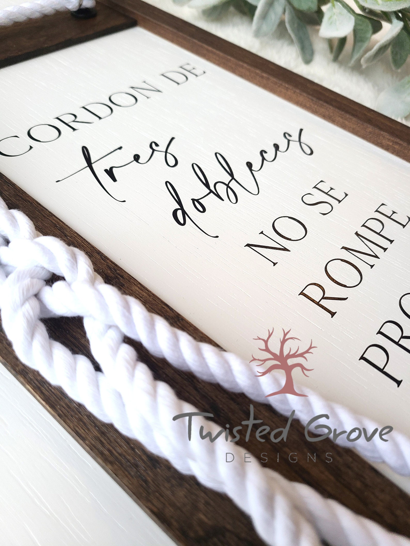 SPANISH | A Cord of Three Strands Unity Ceremony Braided Cord Cross ...
