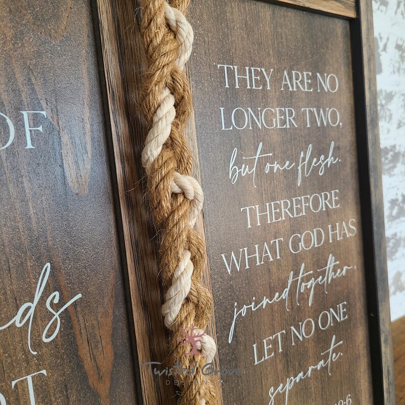 Rustic Trinity Braid Wedding Sign – A Cord of Three Strands Unity ...