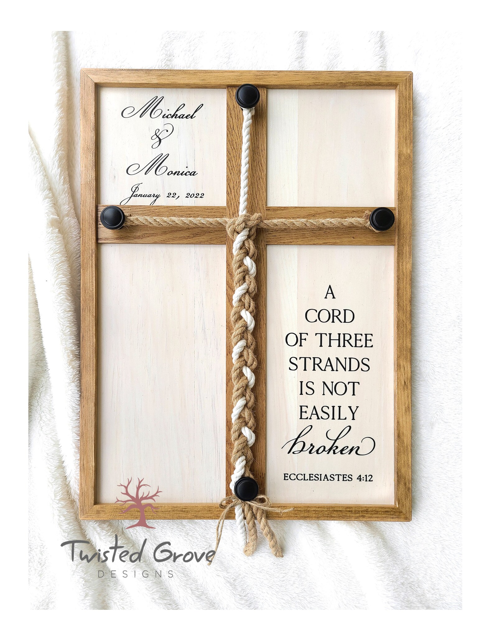 A Cord of Three Strands Unity Ceremony Braided Cord Cross Sign With ...