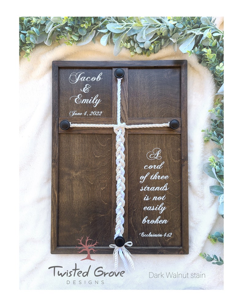 A Cord of Three Strands Unity Ceremony Braided Cord Cross Sign - Etsy