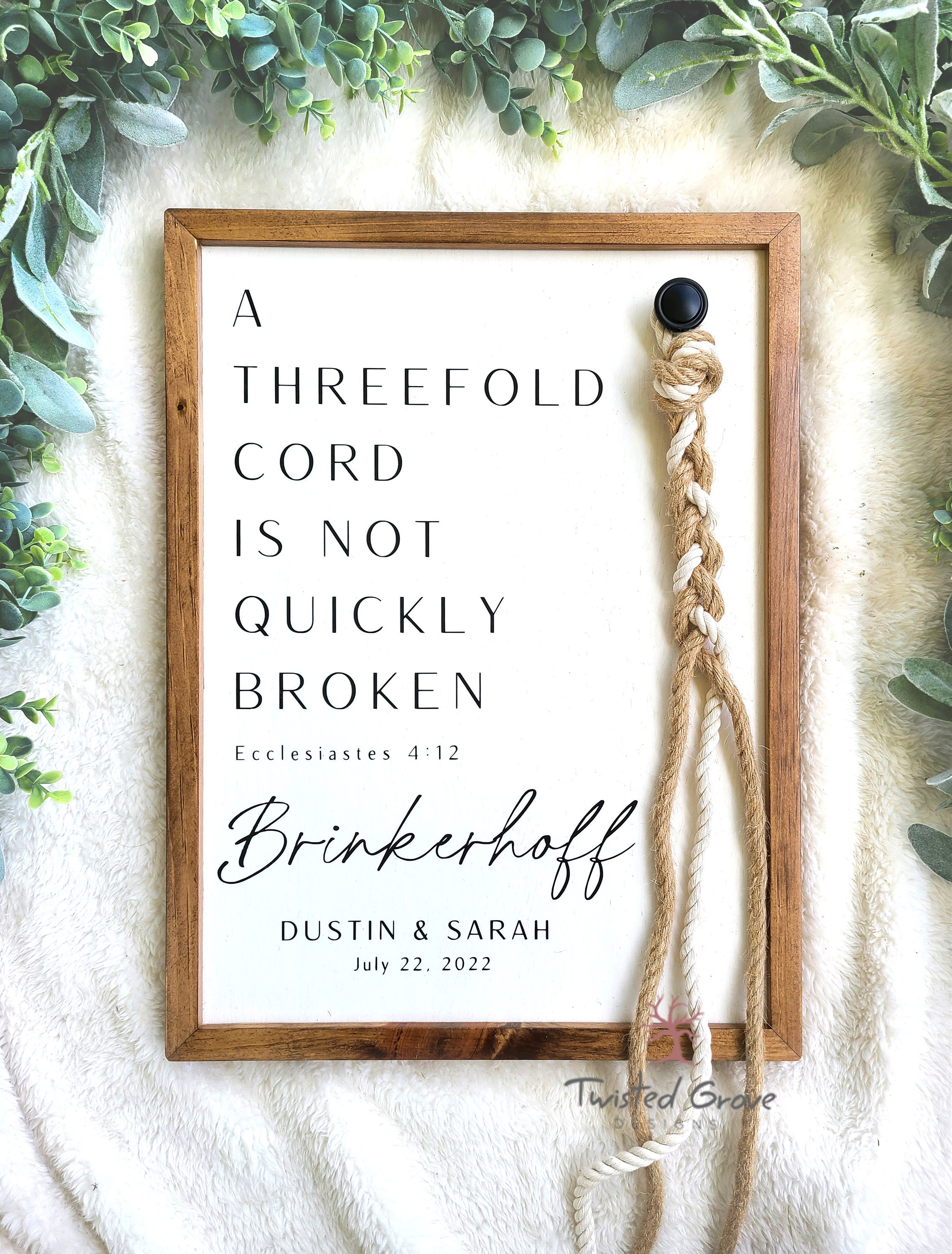 Threefold Cord Ceremony KJV Bible | A Threefold Cord | God's Knot