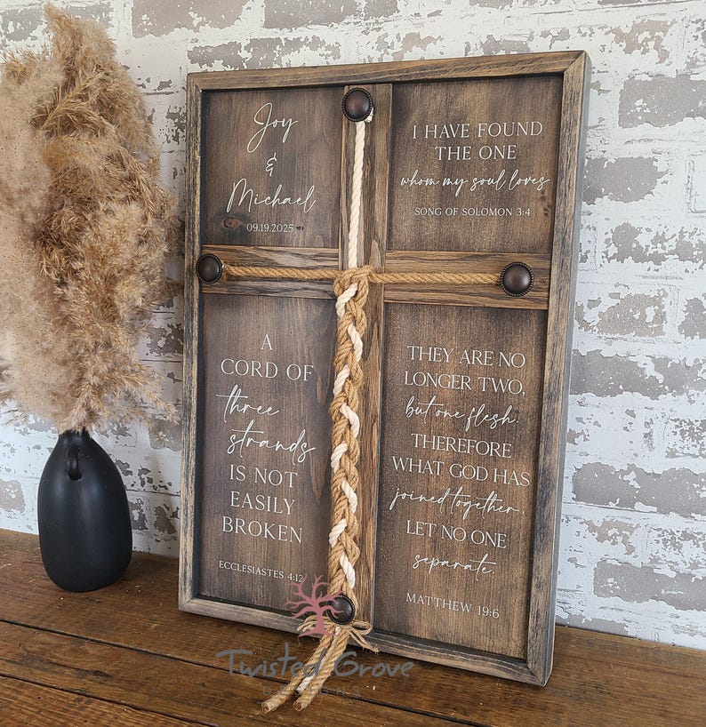 Rustic Trinity Braid Wedding Sign – A Cord of Three Strands Unity ...