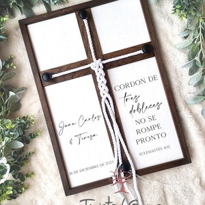 SPANISH | A Cord of Three Strands Unity Ceremony Braided Cord Cross ...