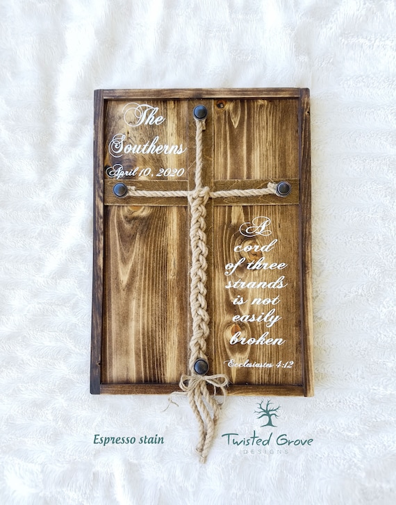 A Cord of Three Strands is Not Easily Broken Rustic Wood - Etsy