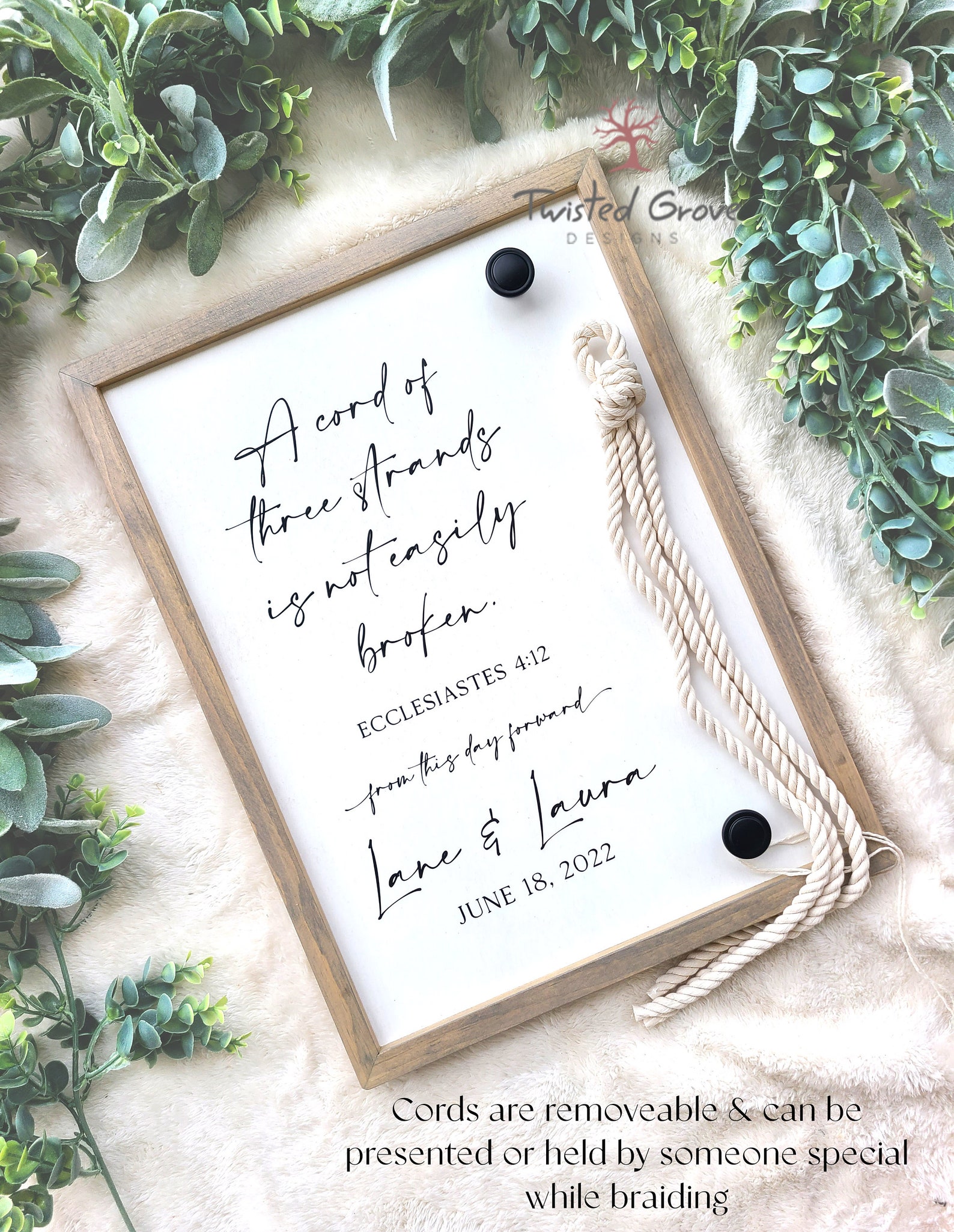 A Cord of Three Strands Unity Ceremony Side Braid Unity Cord - Etsy