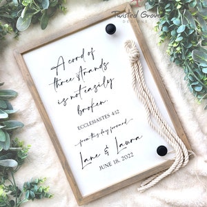 A Cord of Three Strands Unity Ceremony Side Braid Unity Cord Sign With ...