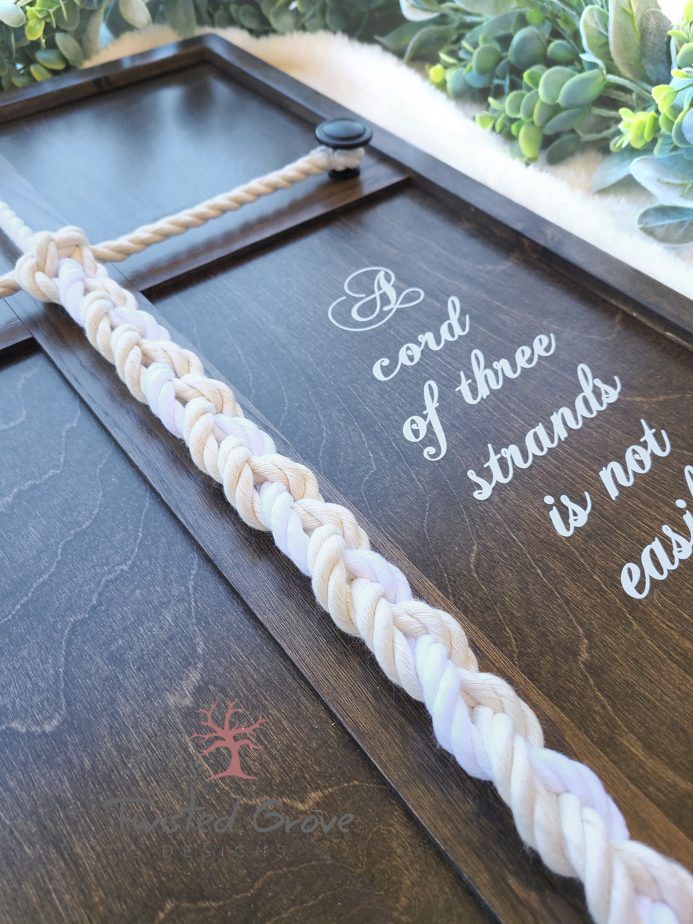 A Cord of Three Strands Unity Ceremony Braided Cord Cross Sign With ...